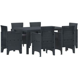 vidaXL Ensemble de salle &agrave; manger pour jardin 7 pcs Anthracite Vidaxl