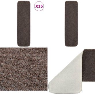vidaXL Vidaxl - Tapis escalier antid&eacute;rapants 15pcs 75x20cm Marron Rectangulaire - Tapis Descalier - Tapis Marche - Protection Escalier - D&eacute;coration