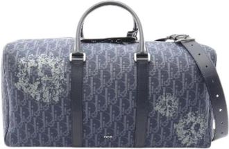 Dior unisex, Pre-owned, Bleu, Taille: ONE Size Pre-owned Rango 50 Oblique Peace Sign Boston Bag