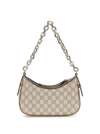 Gucci Womens Shoulder Bag Gg Emblem Ebony-Sundial Fabric Handbags Ebony/sundial Hand