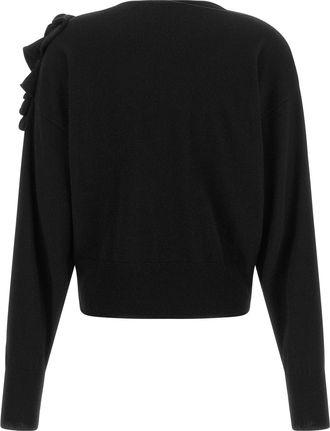 Nude Ruffled Sweater - Black