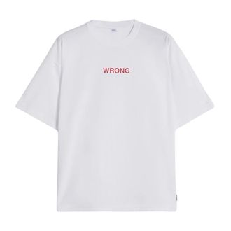 Aspesi Baumwoll-T-Shirt mit Jersey und Wrong-Print - - Tops - Damen - Wei&szlig; - S