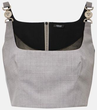 Versace Top raccourci Medusa 95 en laine mélangée