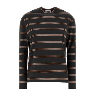Jil Sander Besticktes Baumwoll-T-Shirt - - Tops - Damen - Schwarzk - XS
