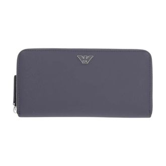 Emporio Armani Saffiano Leder Rei&szlig;verschluss-Portemonnaie - - Accessories - Herren - Grau - ONE SIZE