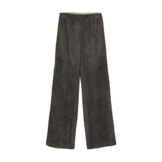Alysi Samt Rib Elastische Hose - - Trousers - Damen - Grau - L