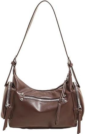 Generic Sac &agrave; bandouli&egrave;re Y2K en polyur&eacute;thane avec plusieurs poches pour femme - Sac &agrave; bandouli&egrave;re pour voyage, shopping, usage quotidien, caf&eacute;, 300*110*200mm