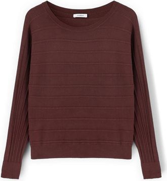 Motivi Rippstrick-Pullover mit Streifen - - Knitwear - Damen - Braun - L