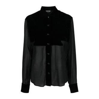 Tom Ford Georgette Hemd - - Blouses & Shirts - Damen - Schwarzk - S