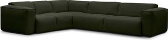 Studio Copenhagen home24 Ecksofa mit Rundecke Grün Webstoff Saia 325 x 71 x 260cm Ecke davorstehend links Modern