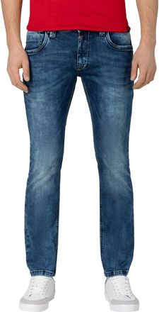 Timezone Herren Jeans Slim EDUARDOTZ Mid Waist - Slim Fit - Blau W29-W40 Stretch, Größe:33W / 36L, Farbe:3383-3201 White Aged Wash