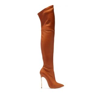 Casadei Nogal Leder Overknee-Stiefel - - Shoes - Damen - Braun - 36 1/2 EU