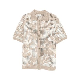 Altea Homme, Chemises, Beige, Taille: L Chemise Florale en Maille Ajour&eacute;e