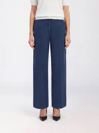 Forte_Forte Pantalon large en coton &agrave; taille mi-haute