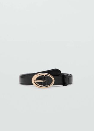 Mango Ceinture boucle ovale noir - Femme - XL - MANGO