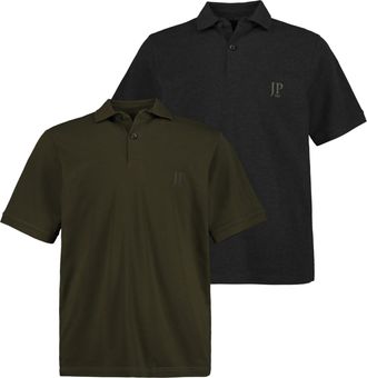 JP1880 Herren große Größen Übergrößen Menswear L-8XL bis 7XL, Poloshirts, 2er-Pack, Piqué, Seitenschlitze, Regular Fit, dunkel Khaki XL 704317430-XL