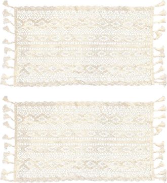 Soimiss Romantische Spitzen Tischdecke 2 St&uuml;ck Wei&szlig; Tischl&auml;ufer f&uuml;r Hochzeiten Festliche Dekoration und Oberfl&auml;chenschutz Elegantes Tischband f&uuml;r Zuhause und 