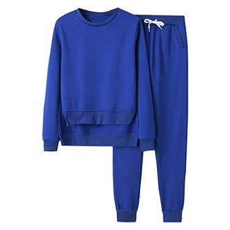 Generic Ensemble de sport 2 pi&egrave;ces pour femme - Sweat &agrave; capuche et pantalon &agrave; manches longues - Couleur unie - Costume de sport &agrave; capuche - Automne - Chaud - 
