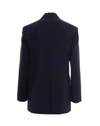 Max Mara Womens Single-Breasted Blazer Blue Virgin Wool Jacket