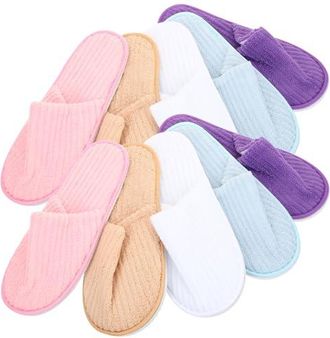 BESPORTBLE FOMIYES Lot de 10 Paires de Pantoufles DInt&eacute;rieur en Polaire Corail &Eacute;paissie Antid&eacute;rapantes et Chaudes pour Femmes et Hommes Pantoufles DHiver Confort
