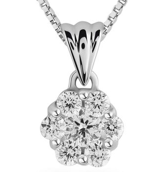 Orphelia Damen-Anh&auml;nger 750 Wei&szlig;gold rhodiniert Diamant (0.13 ct) wei&szlig; Rundschliff - HD-4208