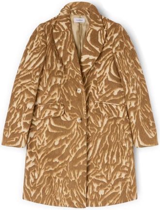 Motivi Femme, Manteaux, Beige, Taille: 40 FR Manteau jacquard en laine m&eacute;lang&eacute;e