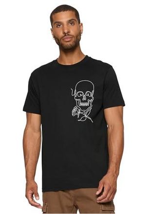 Mister Tee Mt2694-Skull One Line Shirt, Noir, L Hommes