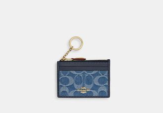 Coach Schmales Mini-Kartenetui Mit Ausweisfach Aus Signature-Denim