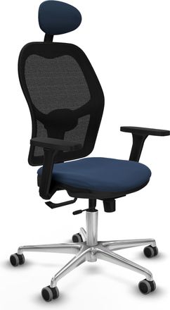 Piqueras y Crespo Ergonomischer Stuhl aus Pc mit 3D-Armen, h&ouml;henverstellbarer Lendenwirbelst&uuml;tze und festem Kopfteil, ausgestattet mit Syncro/Traslack und injiziertem S