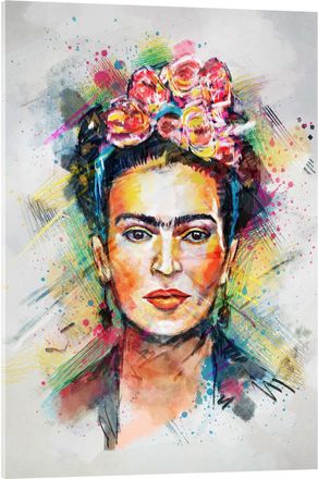 Posterlounge Frida Kahlo Flower Pop Acrylglasbild von Tracie Andrews 13 x 18 cm Wandbilder Wanddeko