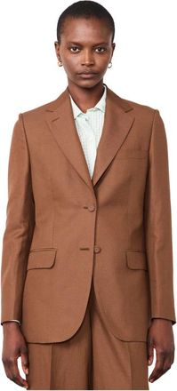 Officine G&eacute;n&eacute;rale Femme, Vestes, Brun, Taille: 40 FR Blazer crois&eacute; en velours c&ocirc;tel&eacute;