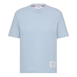 Thom Browne Femme, Tops, Bleu, Taille: 34 FR T-shirt &agrave; rayures et col rond