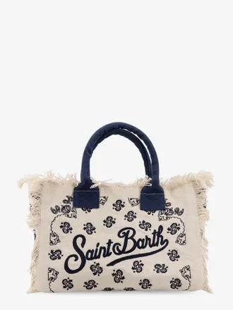 MC2 Saint Barth Womens Handbag Vanity Cotton Beige Handbags Hand Bags