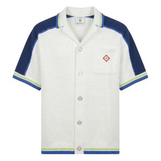Casablanca Kurz&auml;rmeliges H&auml;kelhemd - - Shirts - Herren - Wei&szlig; - M