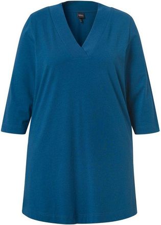 Ulla Popken T-Shirt Longshirt A-Linie V-Ausschnitt 3/4-Arm