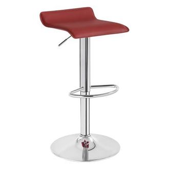 Woltu Tabouret Bar, Chaise Haute Cuisine R&eacute;glable en Hauteur, Pivotant &agrave; 360&deg; avec Repose-Pieds pour Bar, Cuisine, Comptoir, PVC+M&eacute;tal, Bordeaux + Argent&eacute;