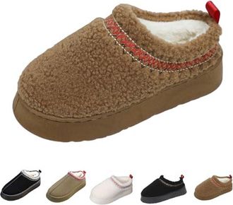 Generic Pantoufles compens&eacute;es pour Femmes Chaussons dint&eacute;rieur dhiver doubl&eacute;s de Fourrure Douce Chaussons-Bottes Courtes antid&eacute;rapantes pour lint&eacute;rieur lext&eacute;r