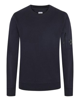 C.P. Company Sweatshirt mit Rei&szlig;verschlusstasche und Logo-Patch am Arm in
