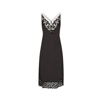 Fendi Seiden- und Spitzenkleid - - Dresses - Damen - Schwarzk - XS