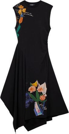 Desigual Femme, Robes, Noir, Taille: 42 FR Robe Midi Leyter