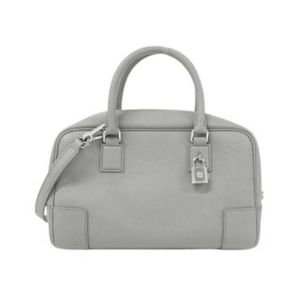 Loewe Pre-owned Amazona Calf Handbag - Femme - Pre-owned - Gris - Taille: ONE Size