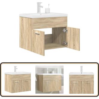vidaXL Vidaxl - Waschbeckenunterschrank Einbaubecken Wasserhahn Sonoma-Eiche