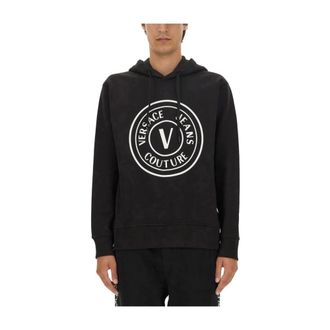 Versace Jeans Couture Homme, Sweatshirts et sweats &agrave; capuche, Noir, Taille: S SweaT-shirt Logo Coupe Classique 100% Coton