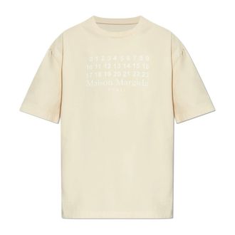 Maison Margiela Bedrucktes T-Shirt - - Tops - Herren - Beige - S
