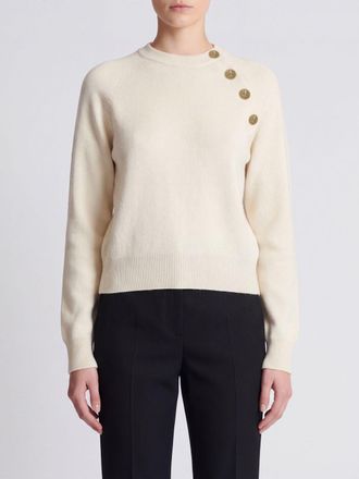 Balmain Pullover mit Rundhalsausschnitt aus Kaschmir und Schurwolle mit langen &Auml;rmeln