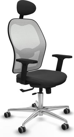 Piqueras y Crespo Chorquera 24-Stunden-B&uuml;rostuhl mit 2D-Armen, h&ouml;henverstellbare Lendenwirbelst&uuml;tze und festes Kopfteil, ausgestattet mit Syncro/Traslack. Wei&szlig;/Dunkelgr