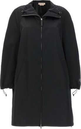 Marni Femme, Manteaux, Noir, Taille: 36 FR Parka en taffetas fronc&eacute;