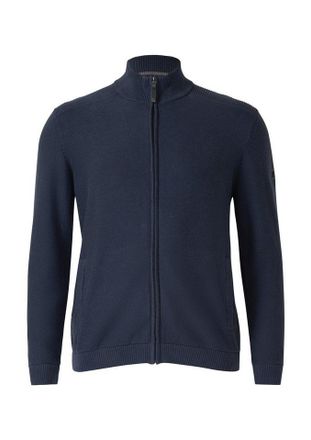 s.Oliver Cardigan Strickjacke Strukturmix-Strickjacke aus Baumwolle mit Stehkragen