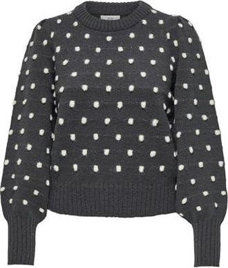 Jacqueline de Yong JdY Sigrid Life L/S on Puff Pull KNT Noos Tricot, Gris foncé, XS Femme