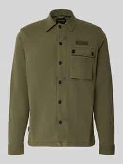 PME Legend Regular Fit Hemdjacke mit Kentkragen und Label-Stitching